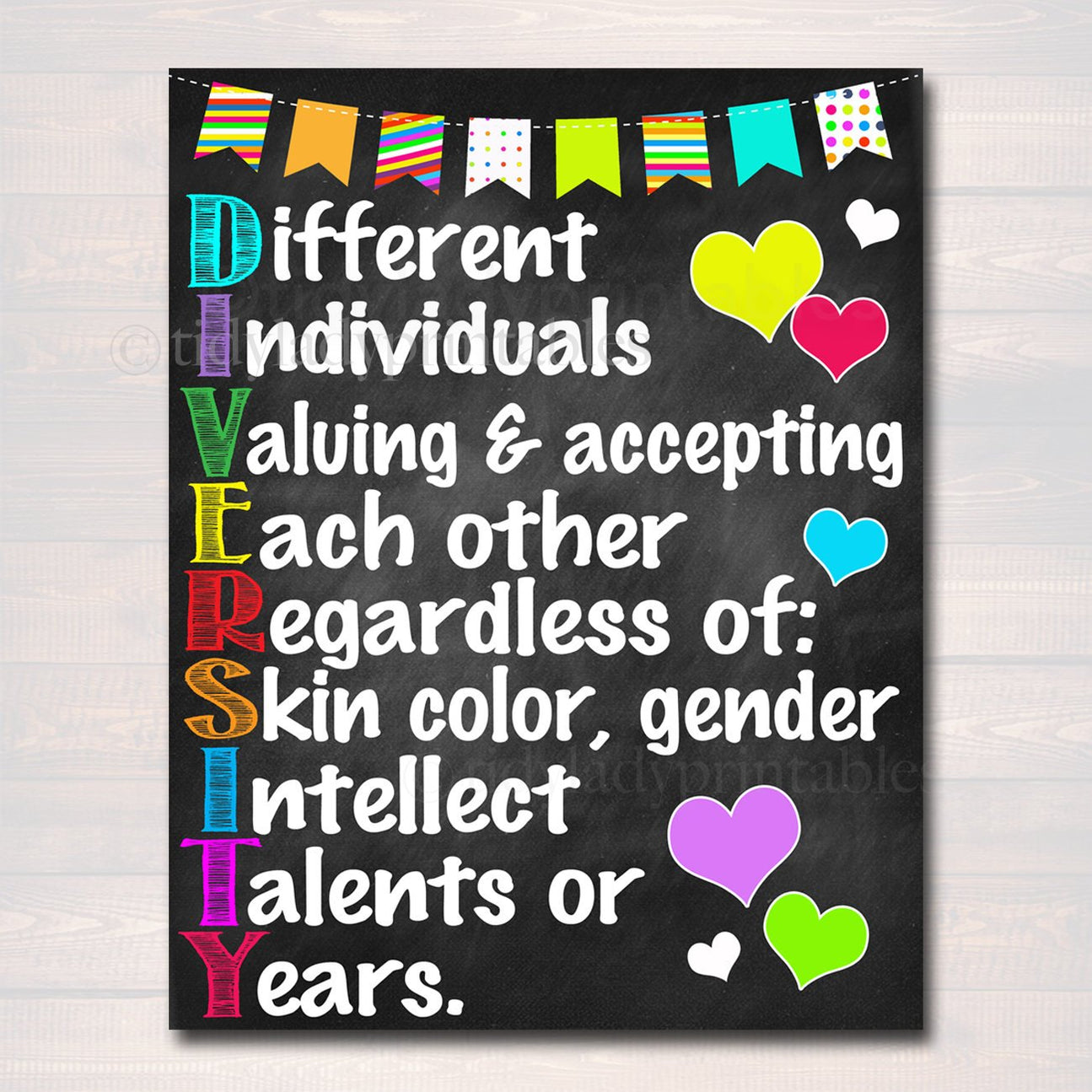 Diversity Acronym School Poster | TidyLady Printables