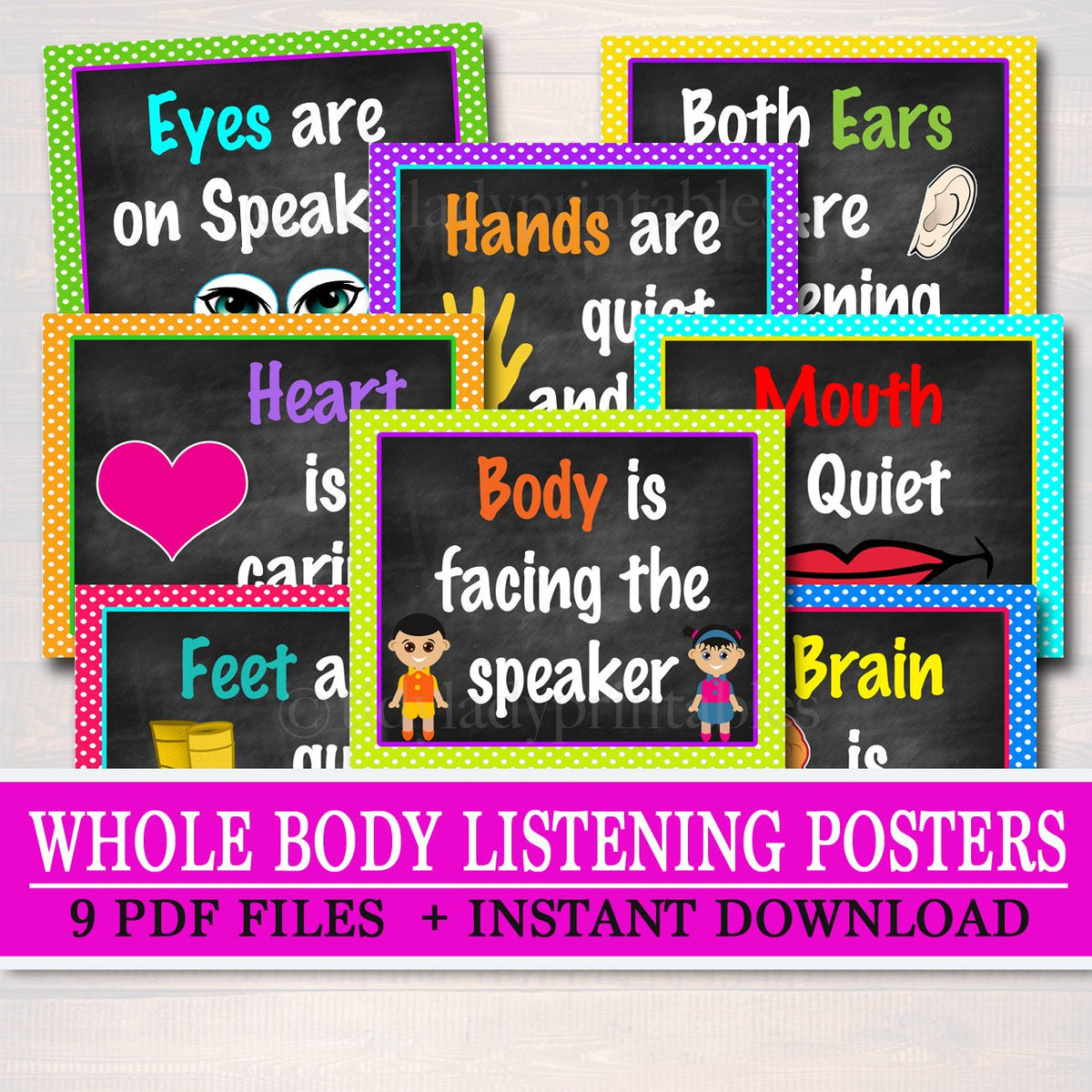 Whole Body Listening Poster Set | TidyLady Printables