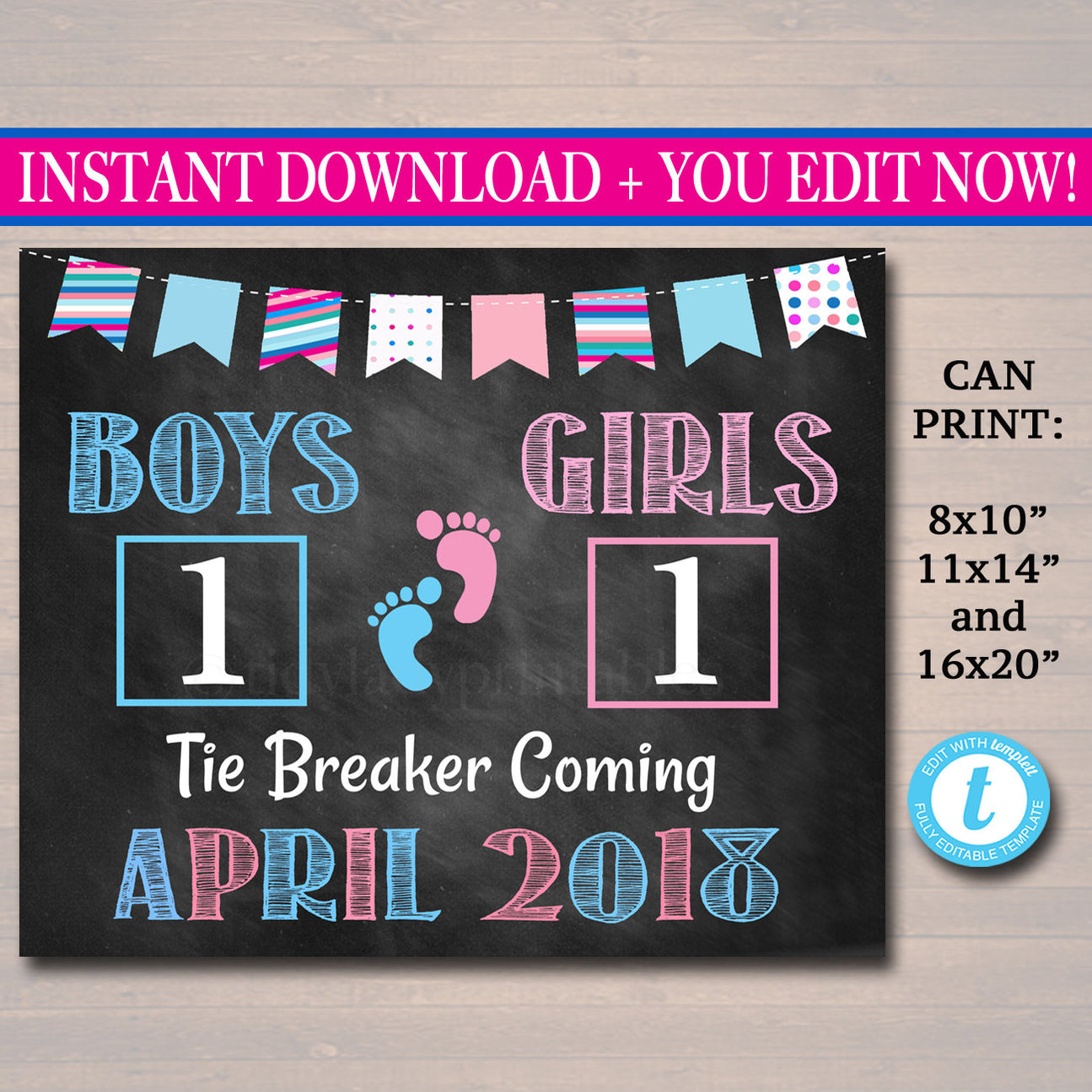 Tie Breaker Pregnancy Announcement | TidyLady Printables