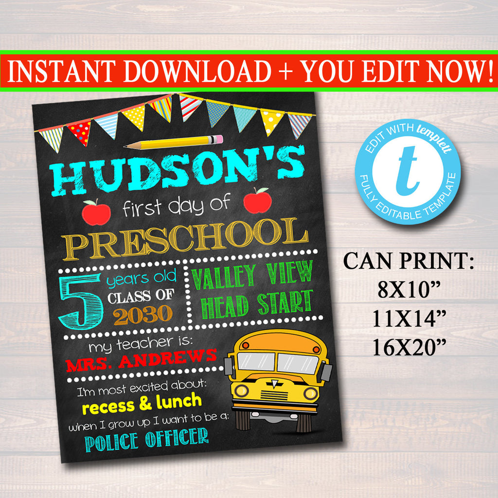 Editable First Day Of School Signs | TidyLady Printables — Page 3