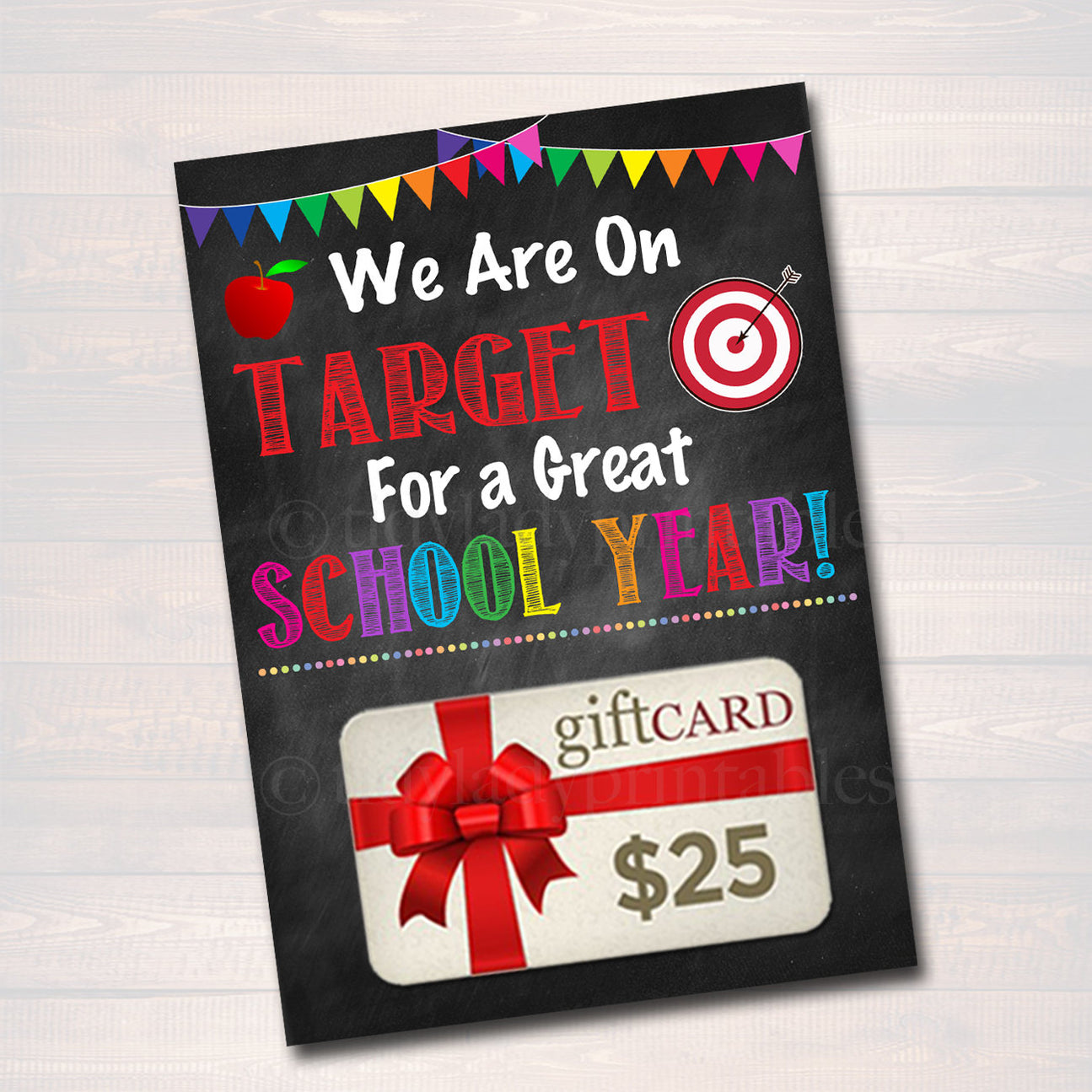 First Day Of School Gift Card Printable | We're On Target — TidyLady ...