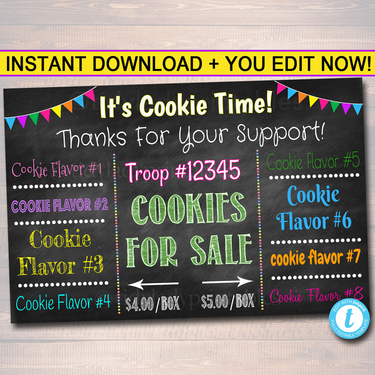 Cookie Booth Sign, File, Troop Leader, Cookie Banner, Bake Sale Sign ...