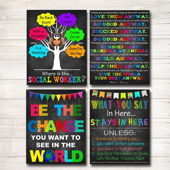 School Social Worker Poster Set | TidyLady Printables