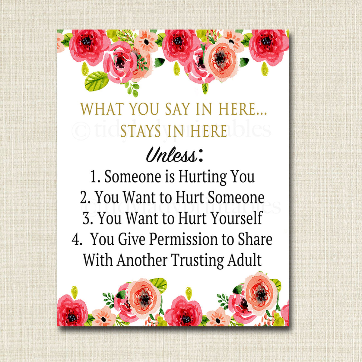 Counseling Office Confidentiality Poster | TidyLady Printables