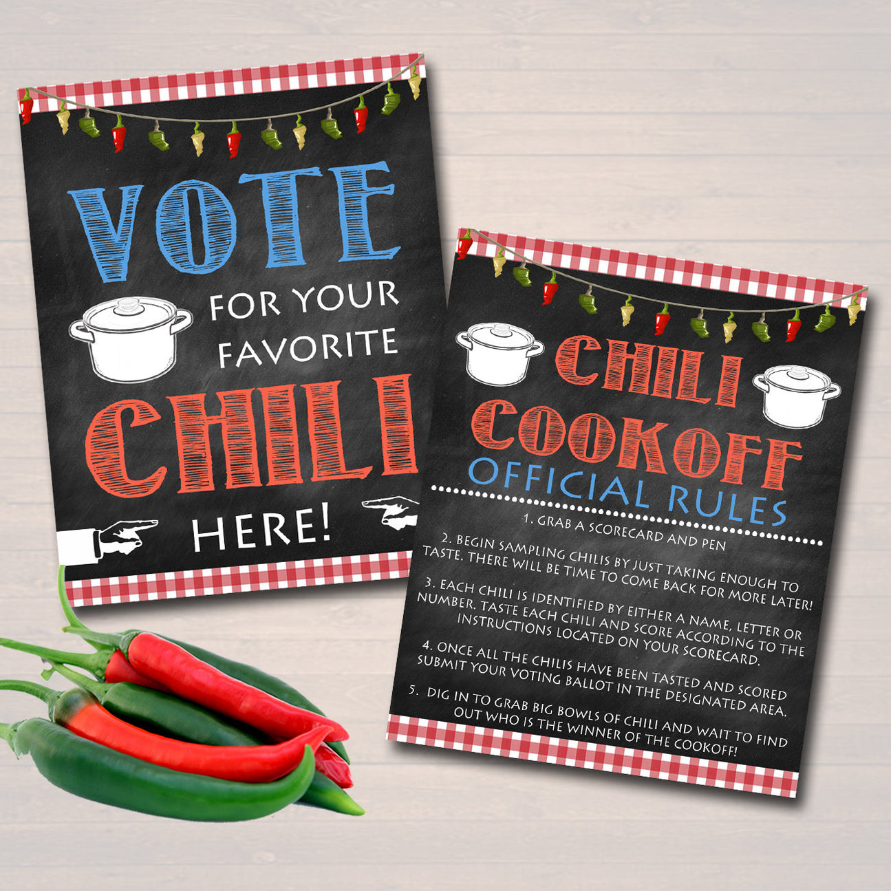 Chili Cook Off Party Set | TidyLady Printables