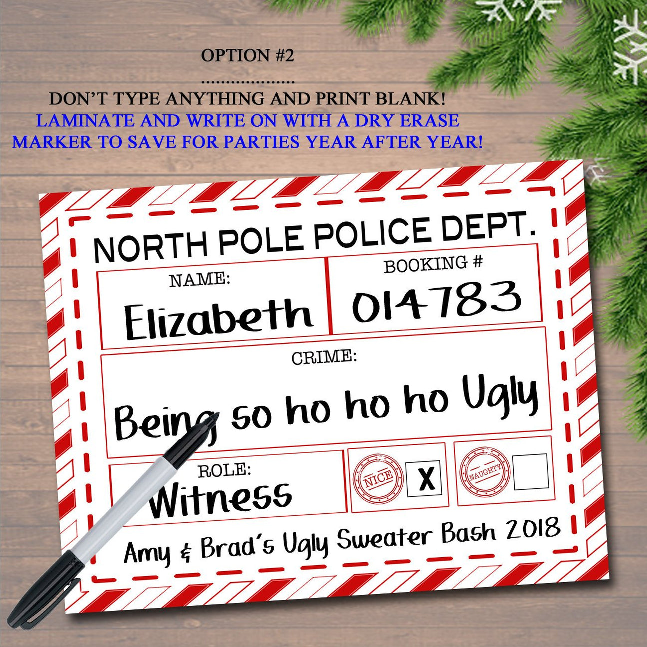 Christmas Mugshots - Ugly Sweater Photo Booth Props — TidyLady Printables