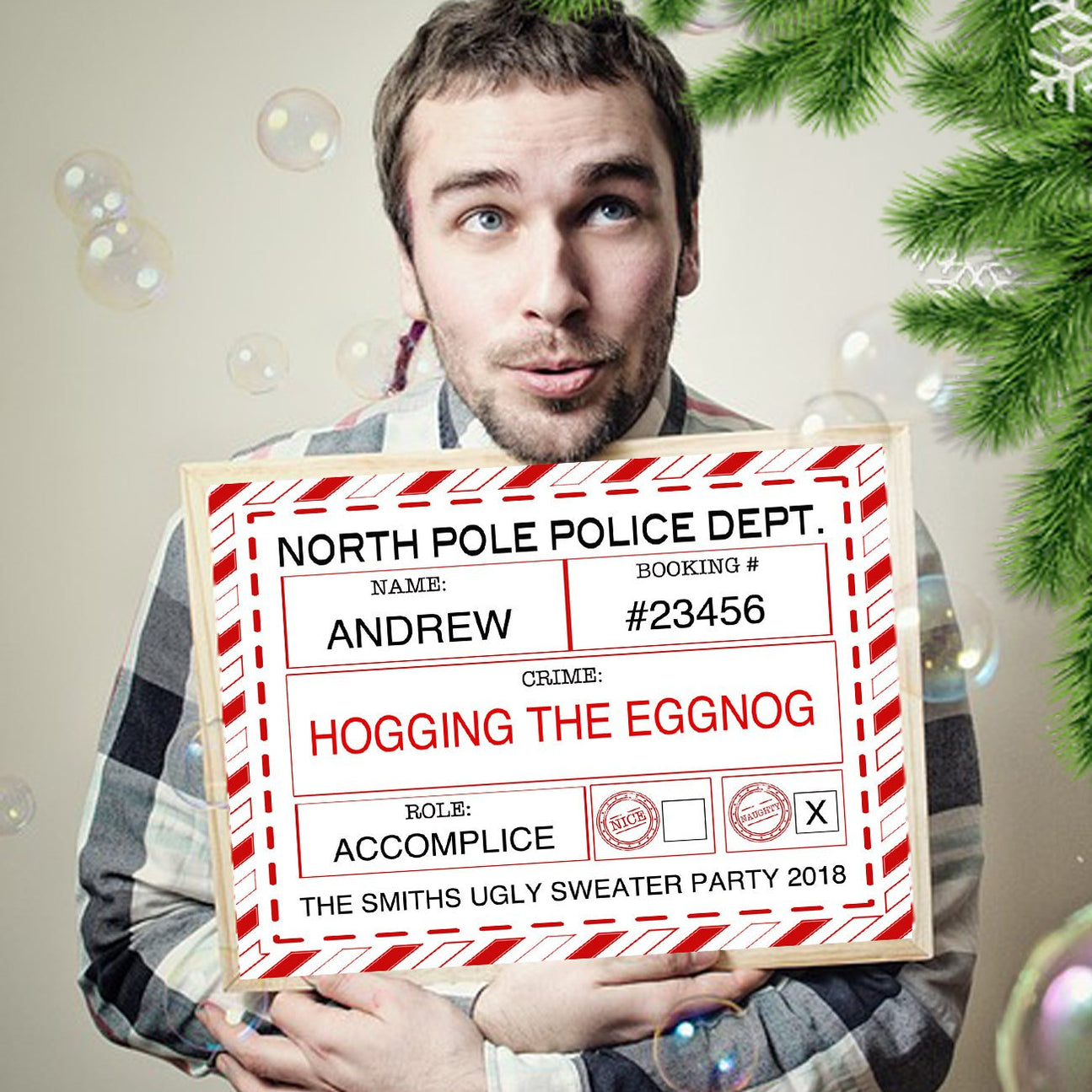 Christmas Mugshots - Ugly Sweater Photo Booth Props — TidyLady Printables