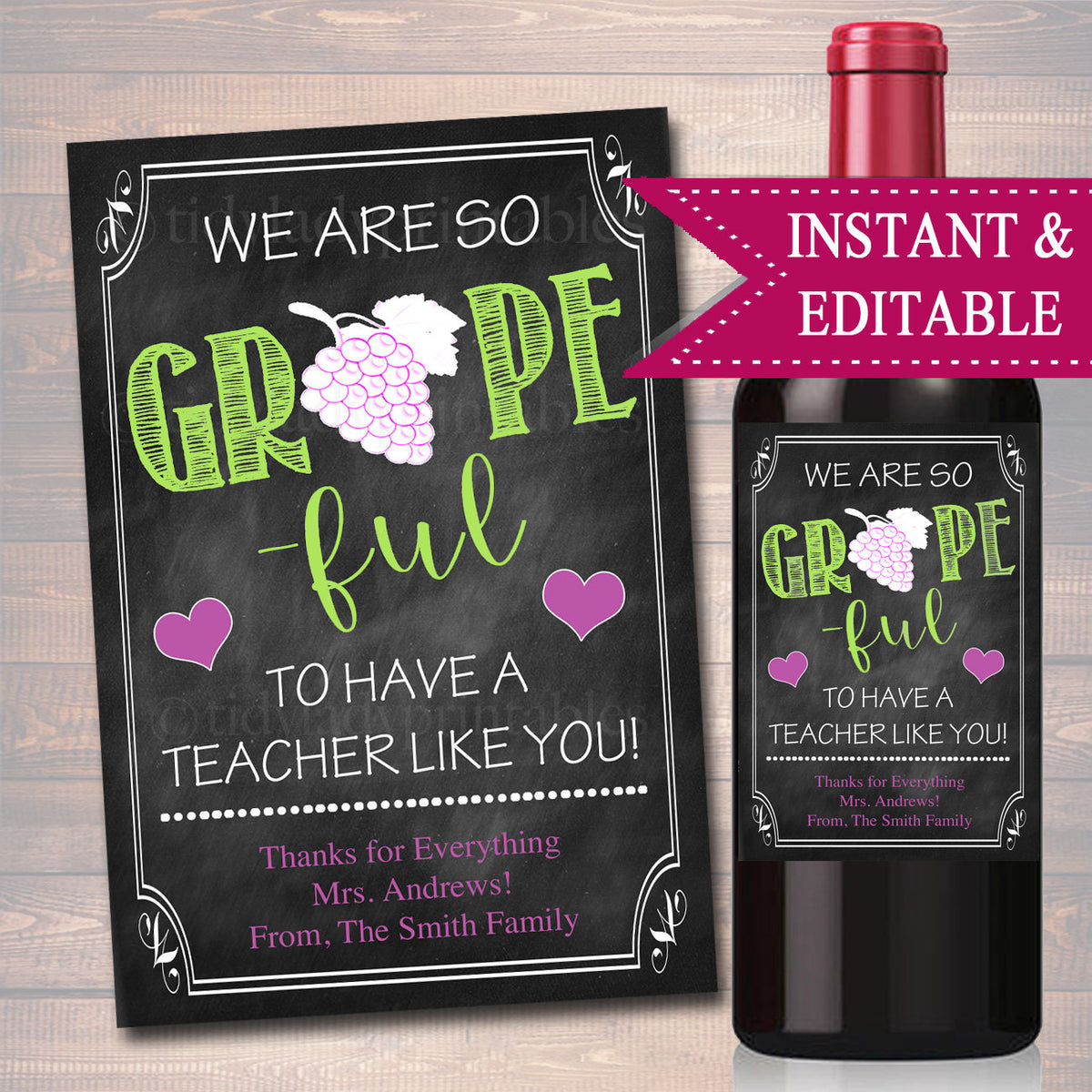 Teacher Appreciation Gift - End of School Year Wine Label — TidyLady ...