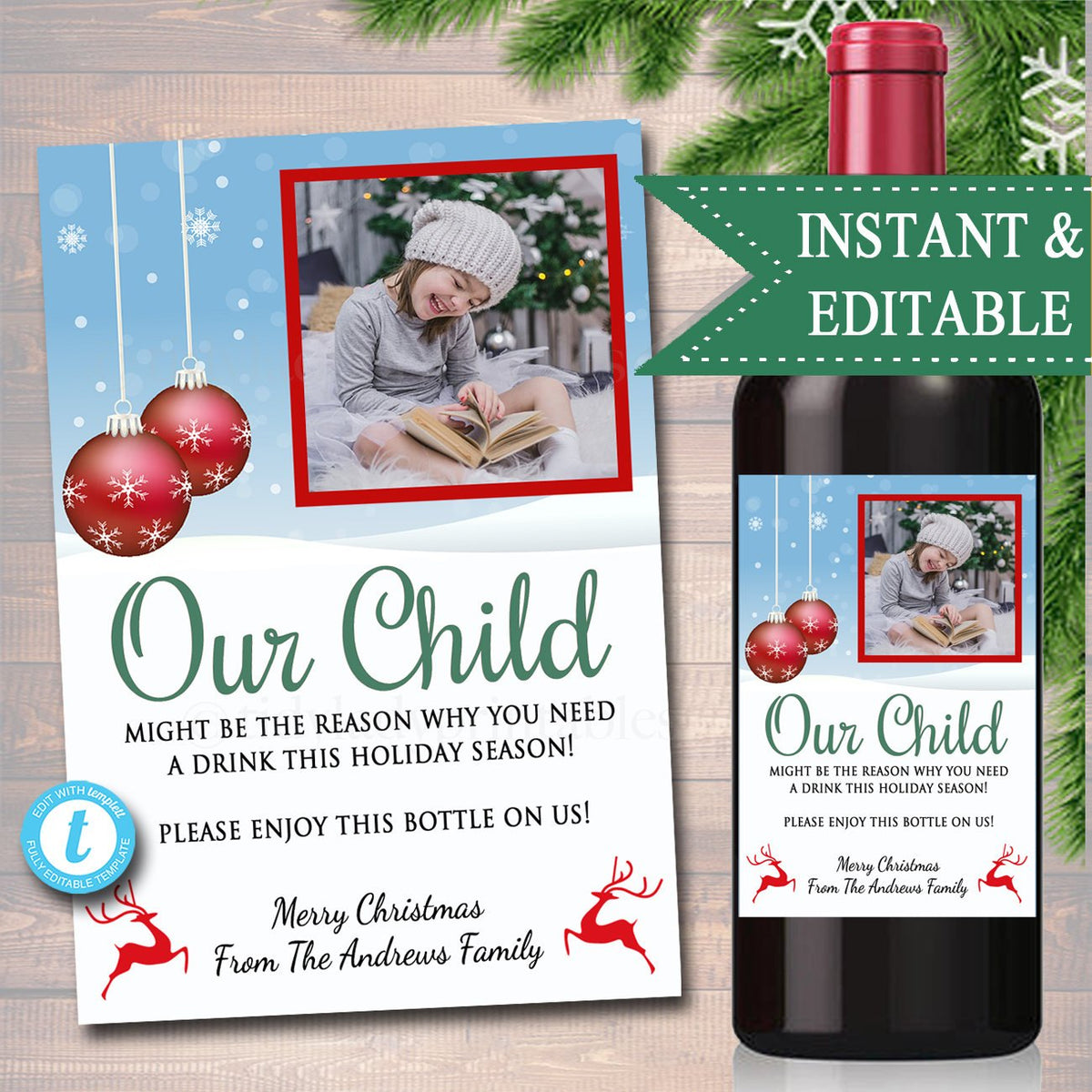 Christmas Teacher Appreciation Wine Label Gift — TidyLady Printables