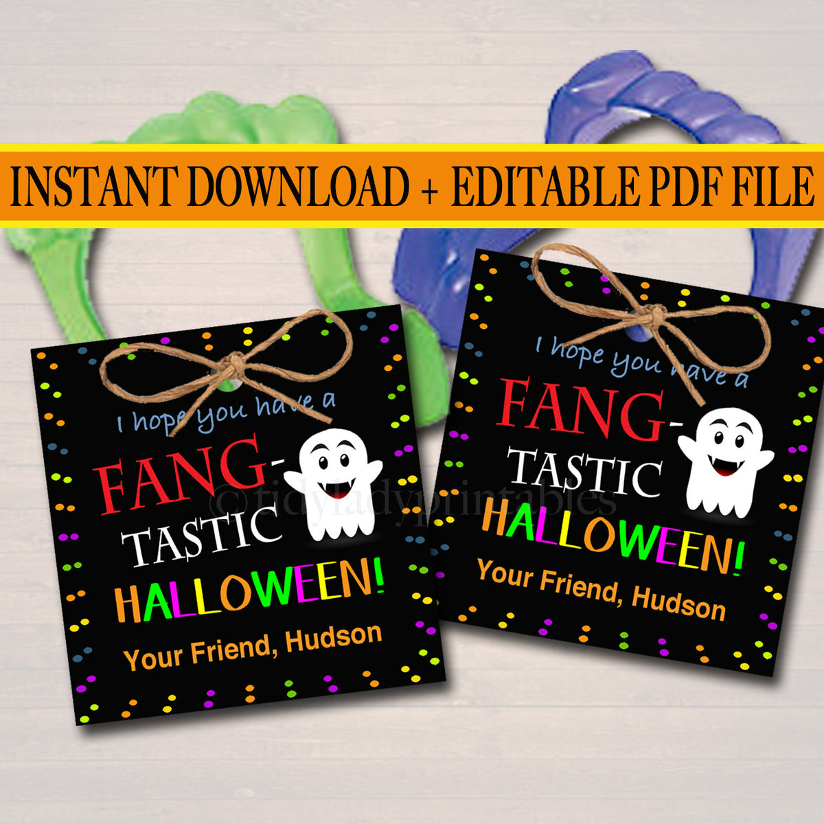 Halloween Fang Tags | TidyLady Printables