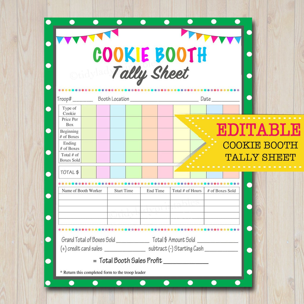 Cookie Booth Signs, Hangers, Order Forms, Decor - Printables — TidyLady ...