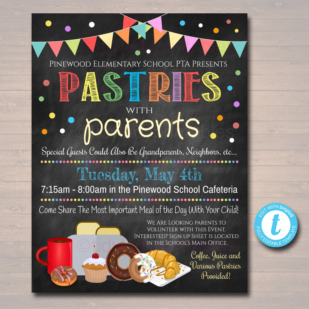 Pastries With Parents Event Invite | TidyLady Printables