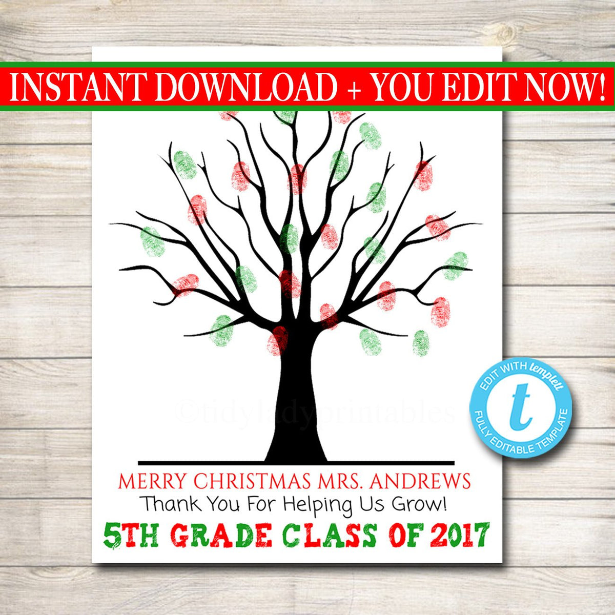 Teacher Christmas Gift | TidyLady Printables