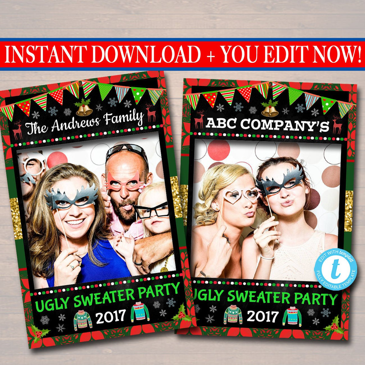 Ugly Sweater Photo Booth Prop Selfie | TidyLady Printables