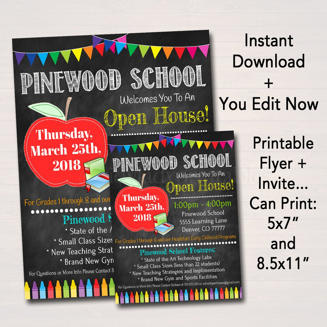 School Open House Flyer & Invite | TidyLady Printables