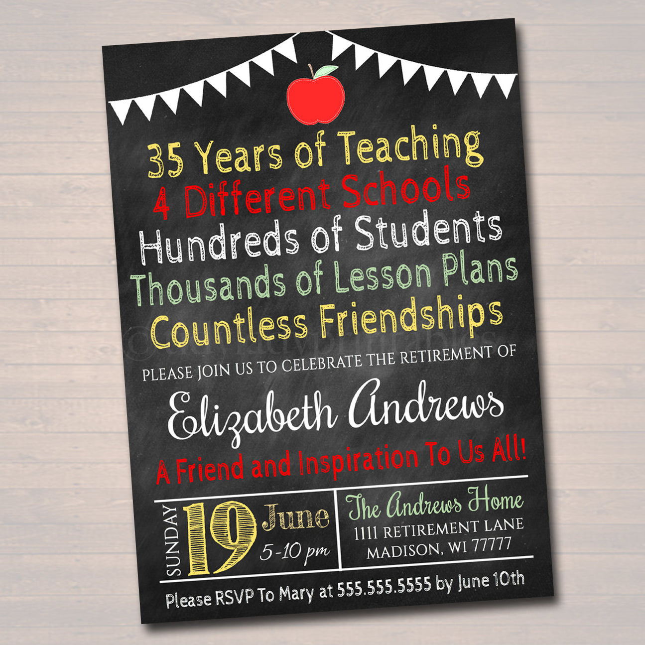 Teacher Retirement Invitation | TidyLady Printables