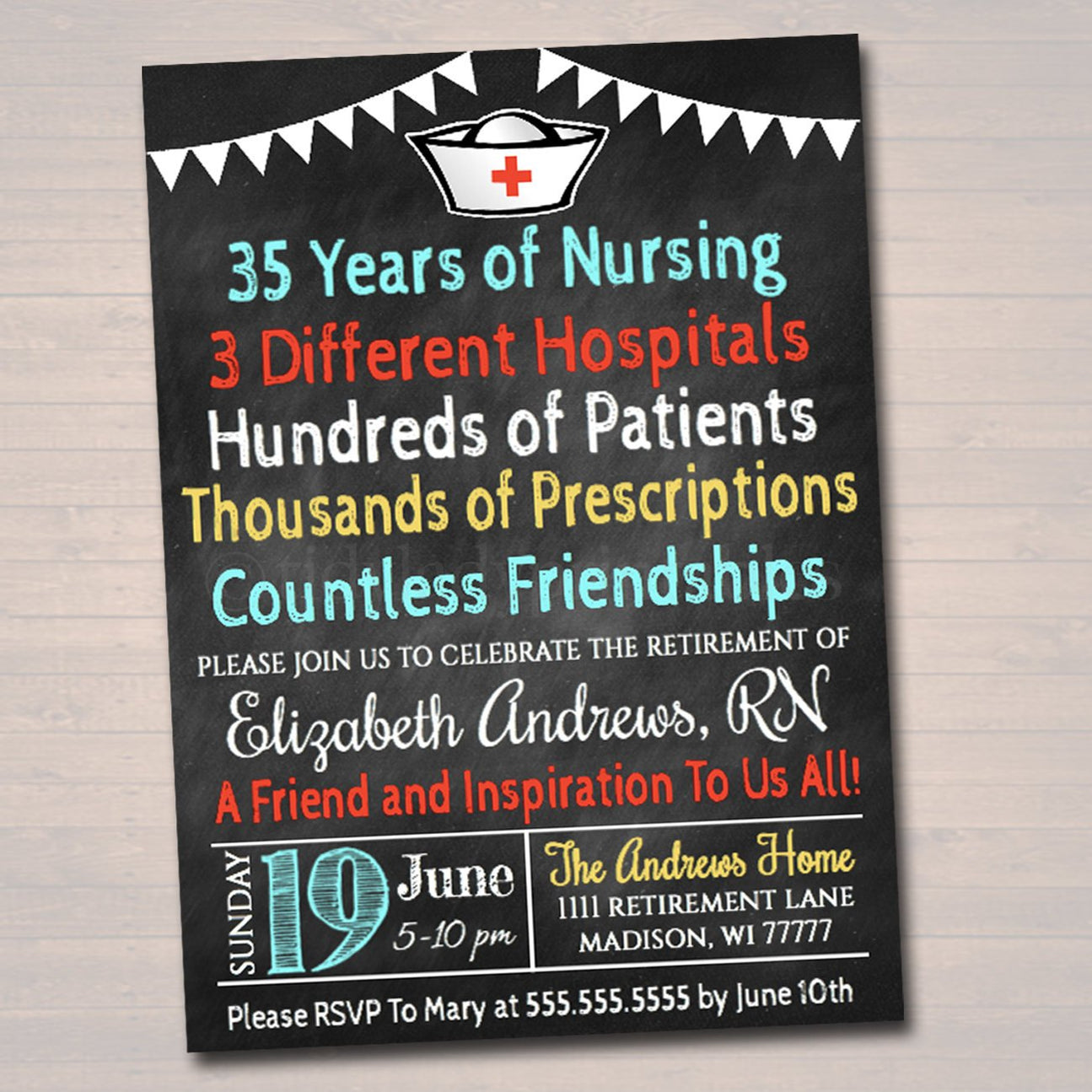 Nurse Retirement Invite | TidyLady Printables
