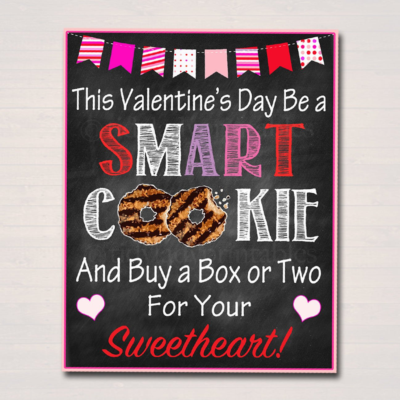 Valentine's Day Cookie Signs, Printable Cookie Posters Set of 2, Cooki ...