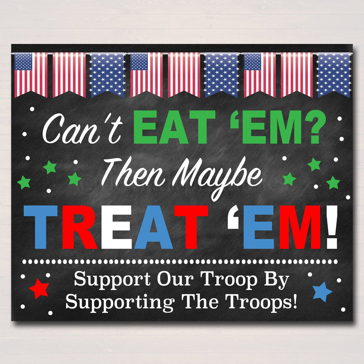 Cookie Booth Sign, If You Can't Eat 'Em Treat 'Em, Donate Cookies For ...