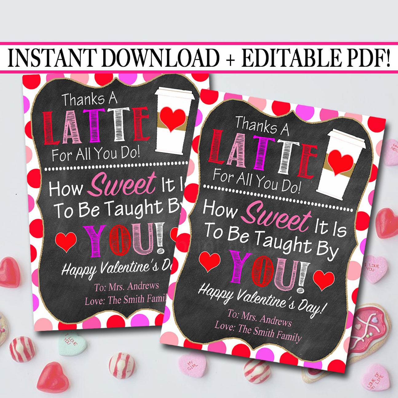 Valentine's Day Teacher Staff Gift Tag | TidyLady Printables