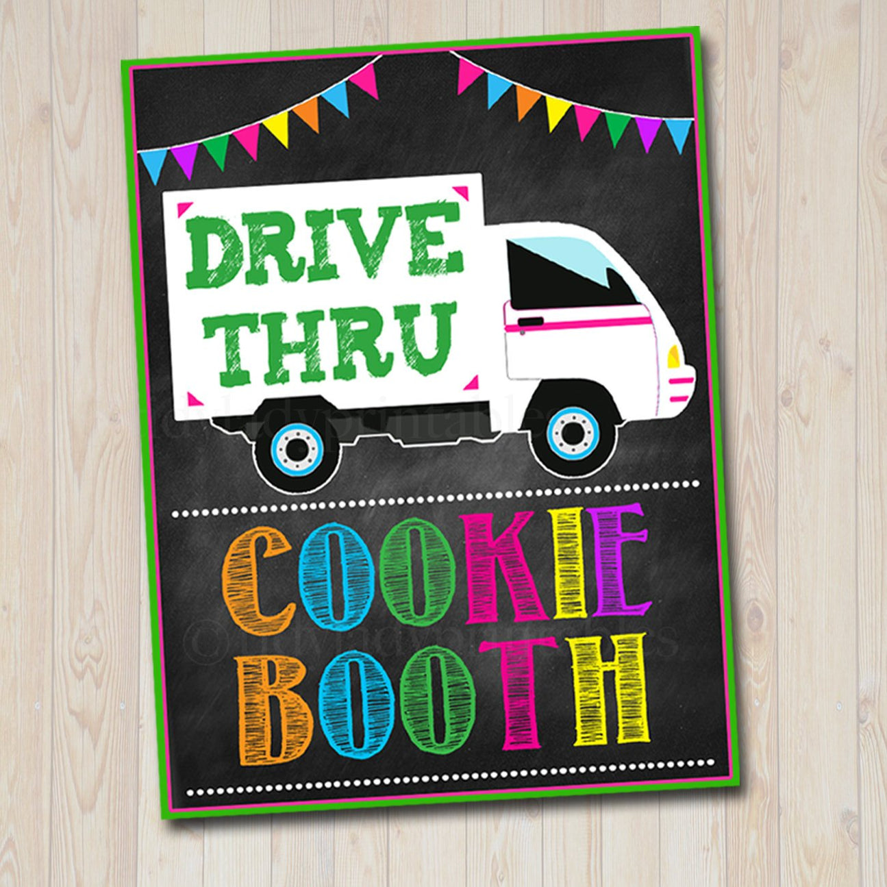 Printable Outdoor Cookie Booth Sign Set, Drive Up Cookie Booth Donate ...