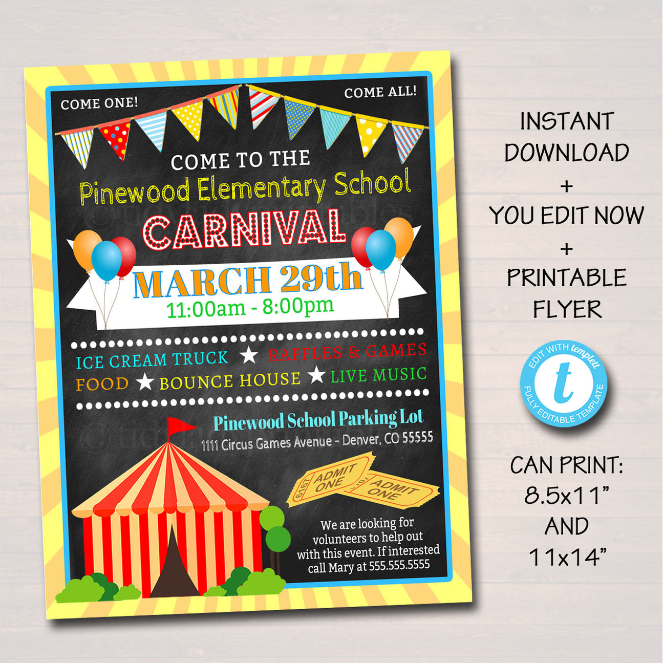 School Carnival Flyer | TidyLady Printables