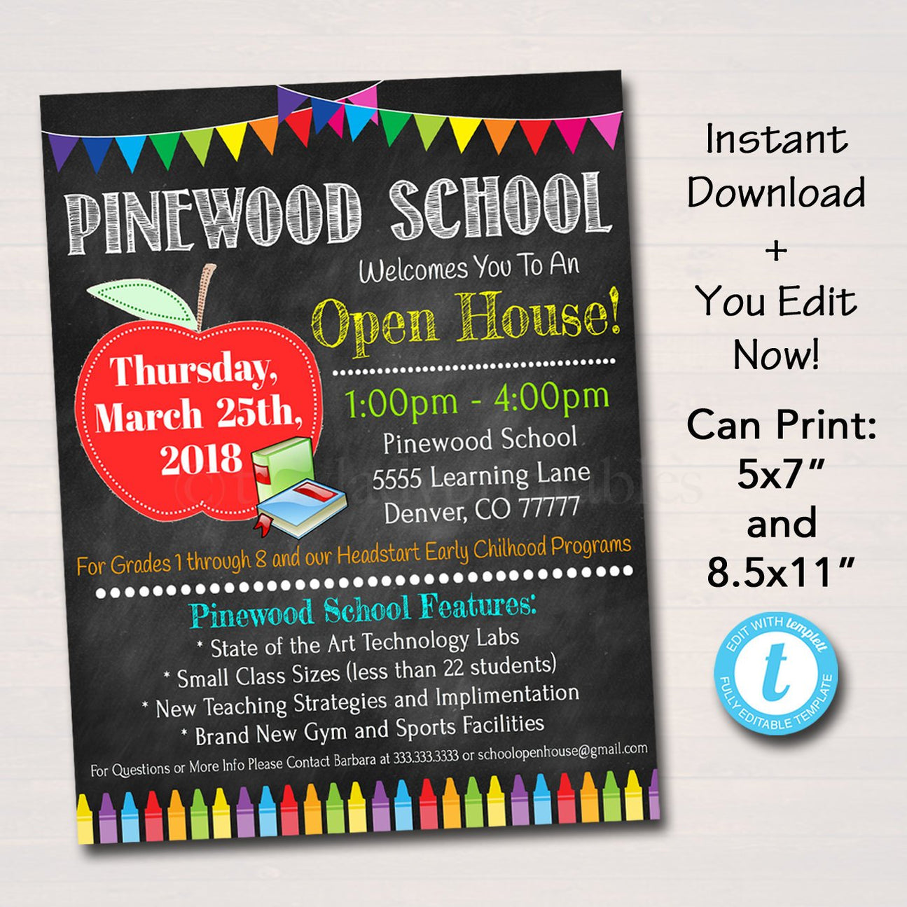 School Open House Flyer & Invite | TidyLady Printables