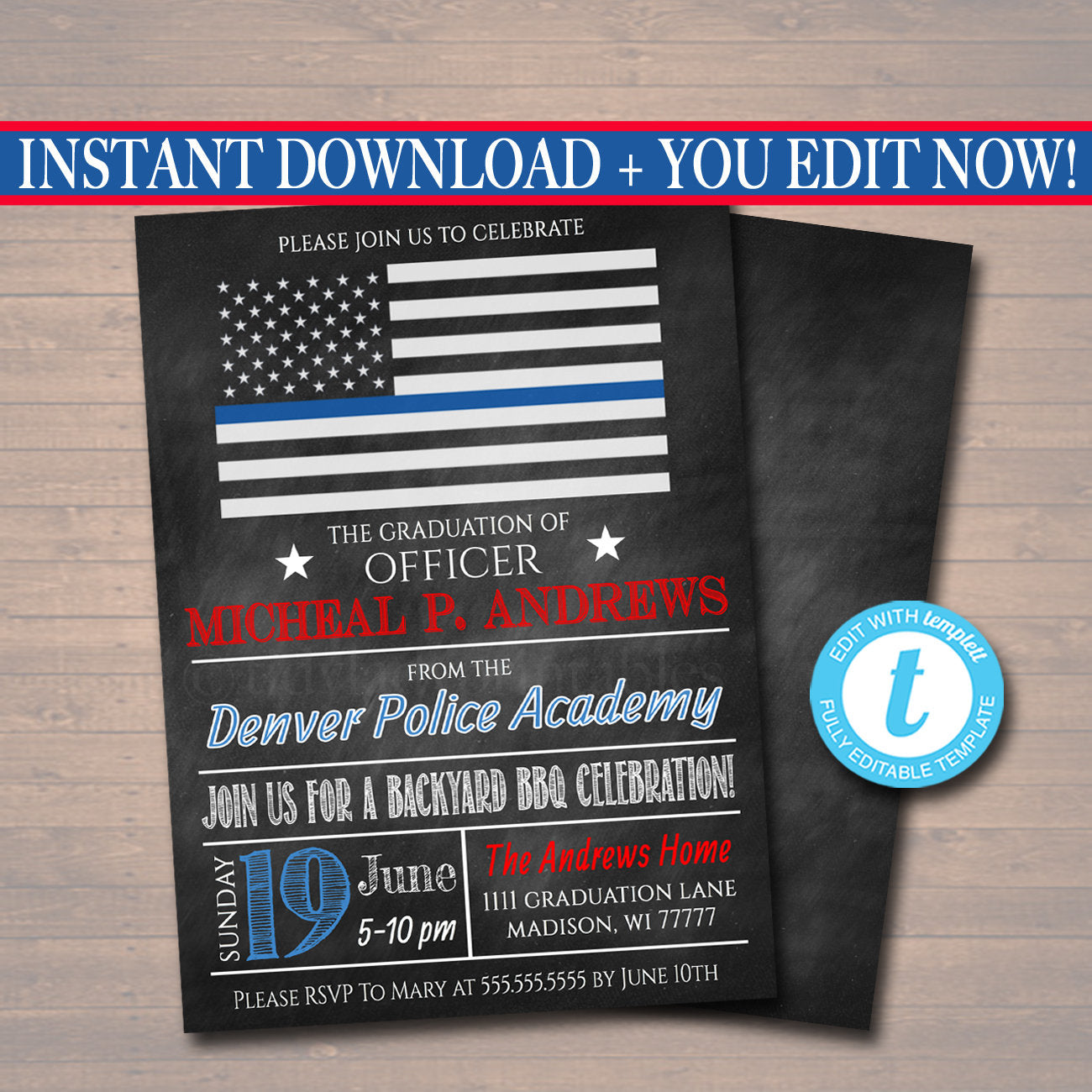 Police Academy Graduation Card