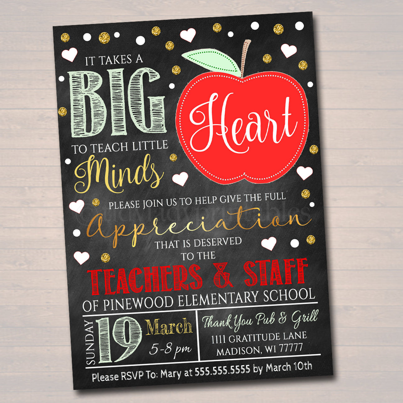 Teacher & Staff Appreciation Week Printable Breakfast Invite — TidyLady ...