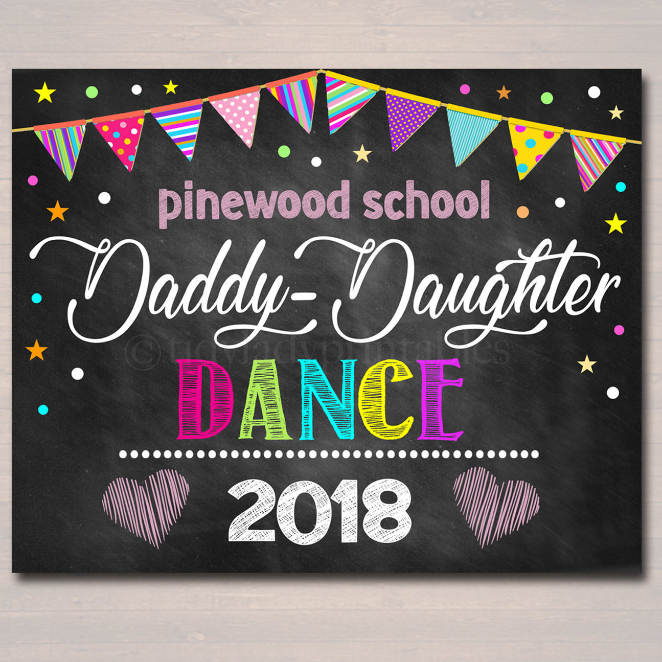Daddy Daughter Dance Photo Prop Sign, Printable Chalkboard, Photo Boot ...