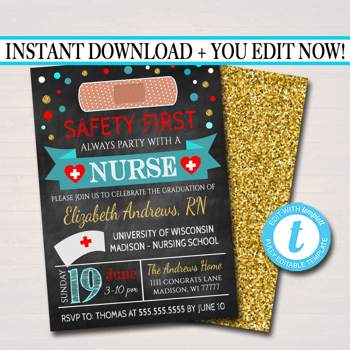 Nurse Graduation Invite | TidyLady Printables
