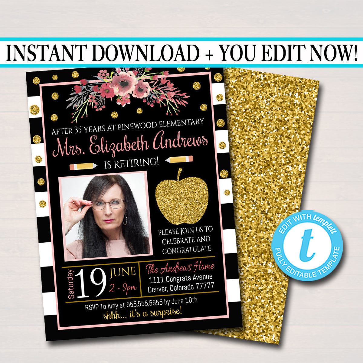 Teacher Retirement Invitation | TidyLady Printables