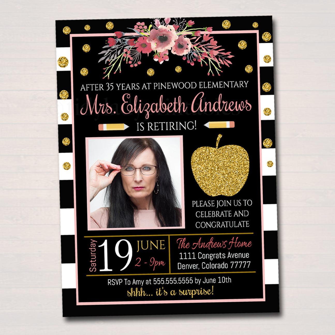 Teacher Retirement Invitation | TidyLady Printables