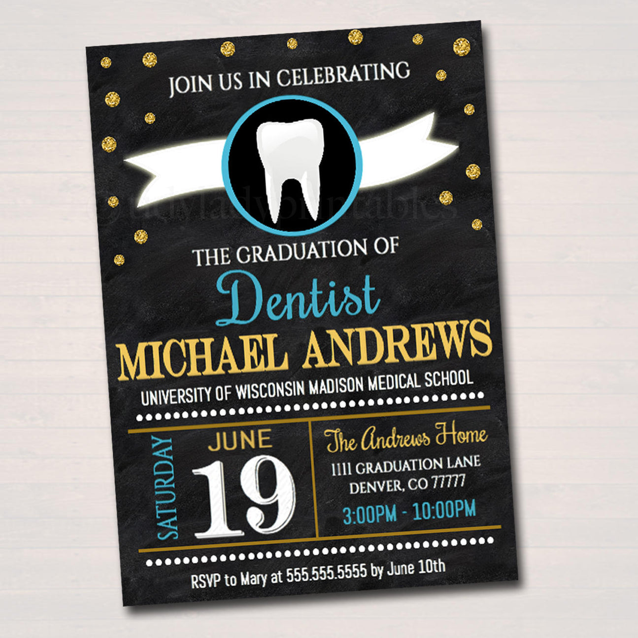 Dental School Graduation Invitation | TidyLady Printables