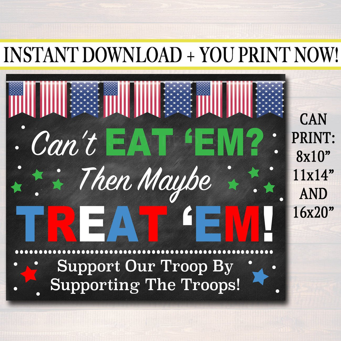 Cookie Booth Sign, If You Can't Eat 'Em Treat 'Em, Donate Cookies For ...