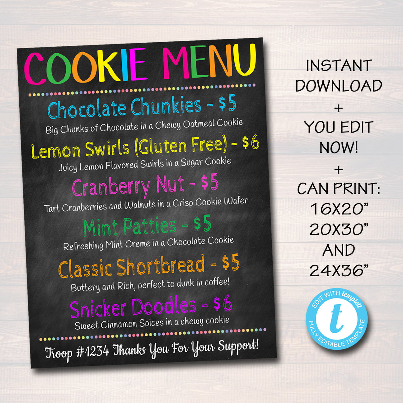 Cookie Booth Sign, File, Troop Leader, Cookie Banner, Bake Sale Sign ...