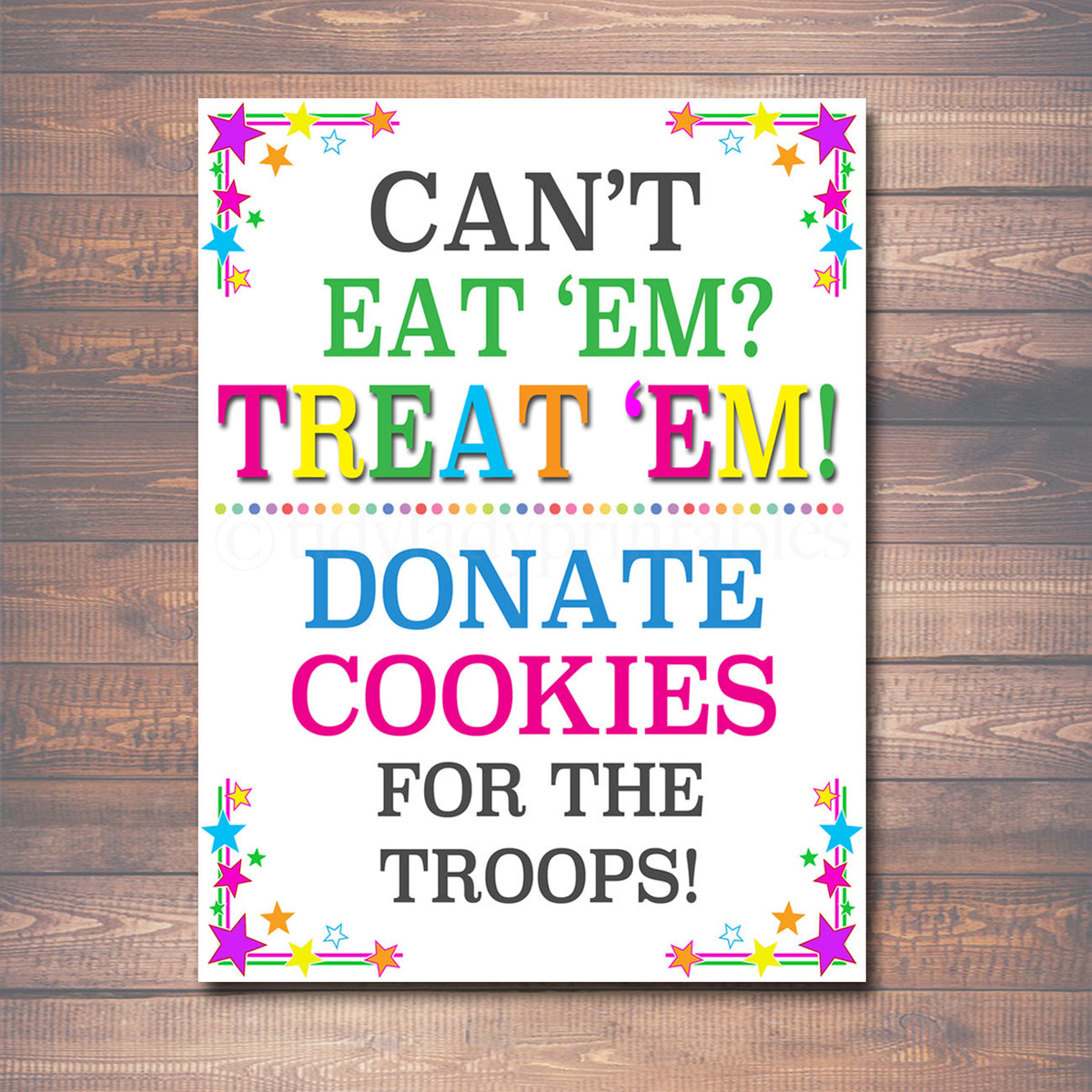 Cookie Booth Sign If You Can't Eat 'Em Treat 'Em — TidyLady Printables