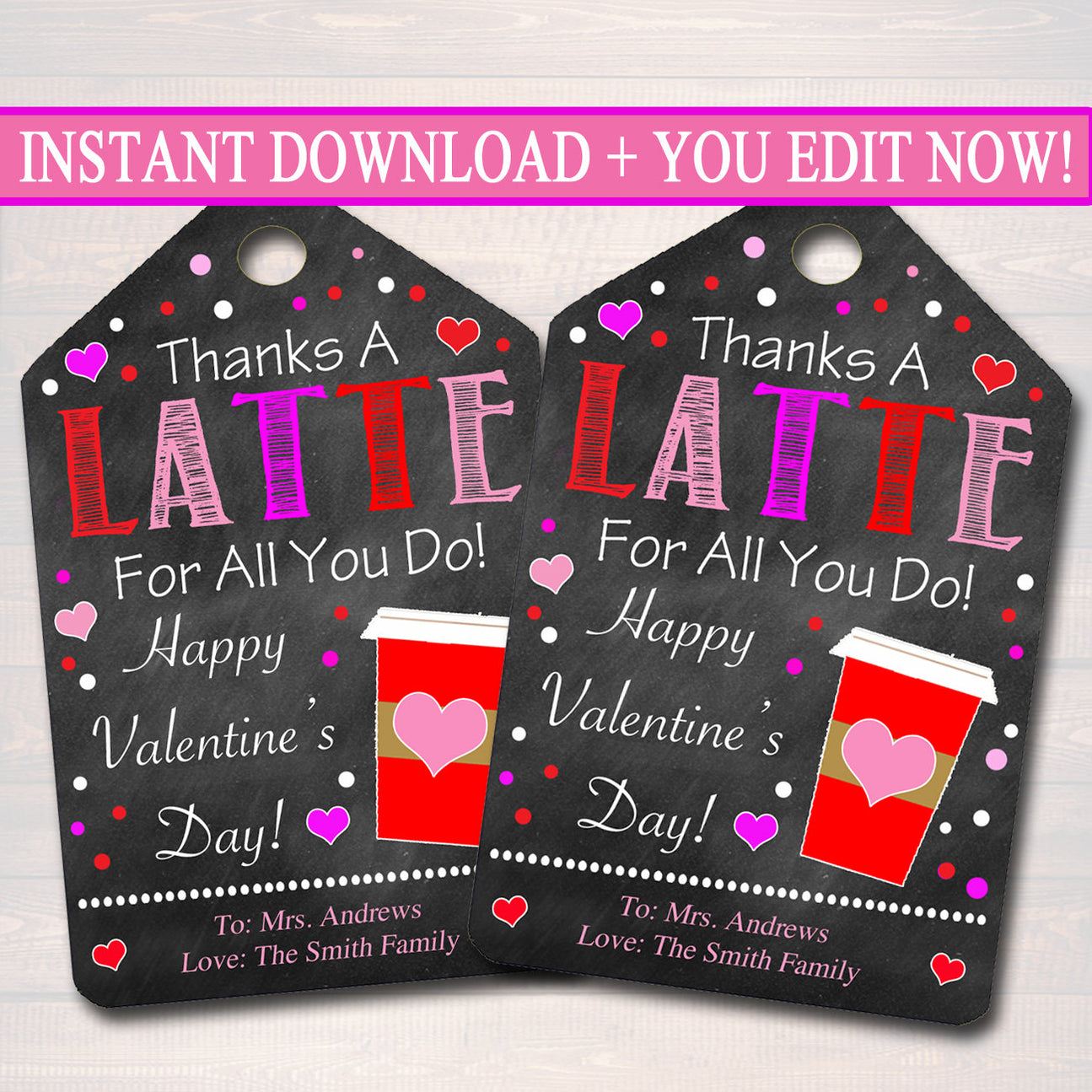 Valentine's Day Teacher Staff Gift Tag | TidyLady Printables
