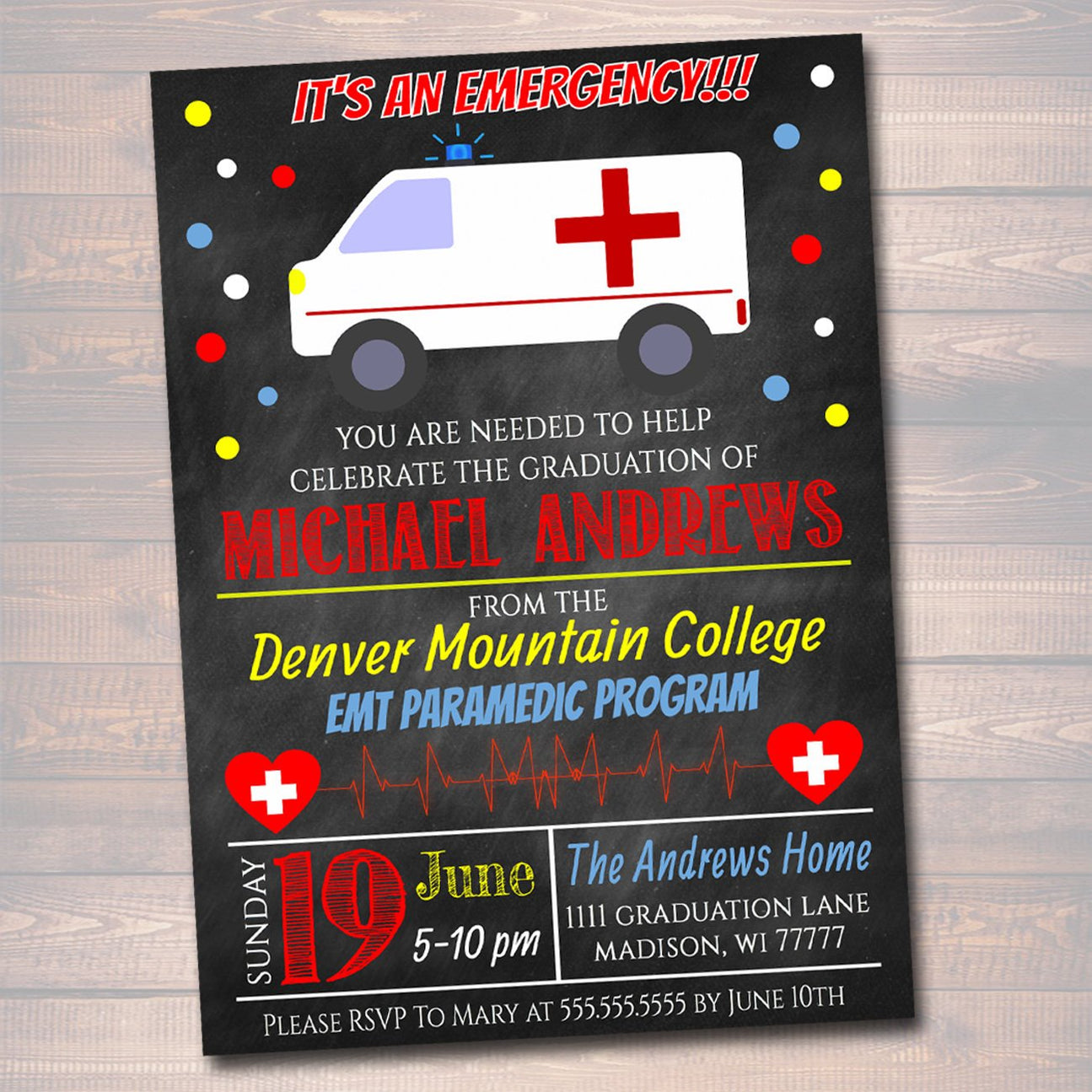 Paramedic Graduation Invite | TidyLady Printables