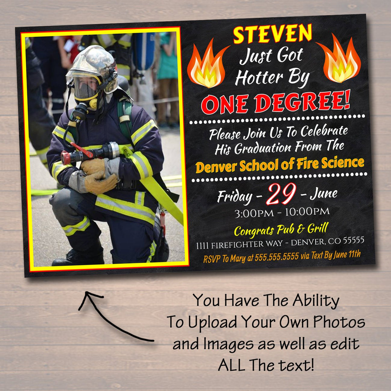 Fire Fighter Graduation Invitation | TidyLady Printables