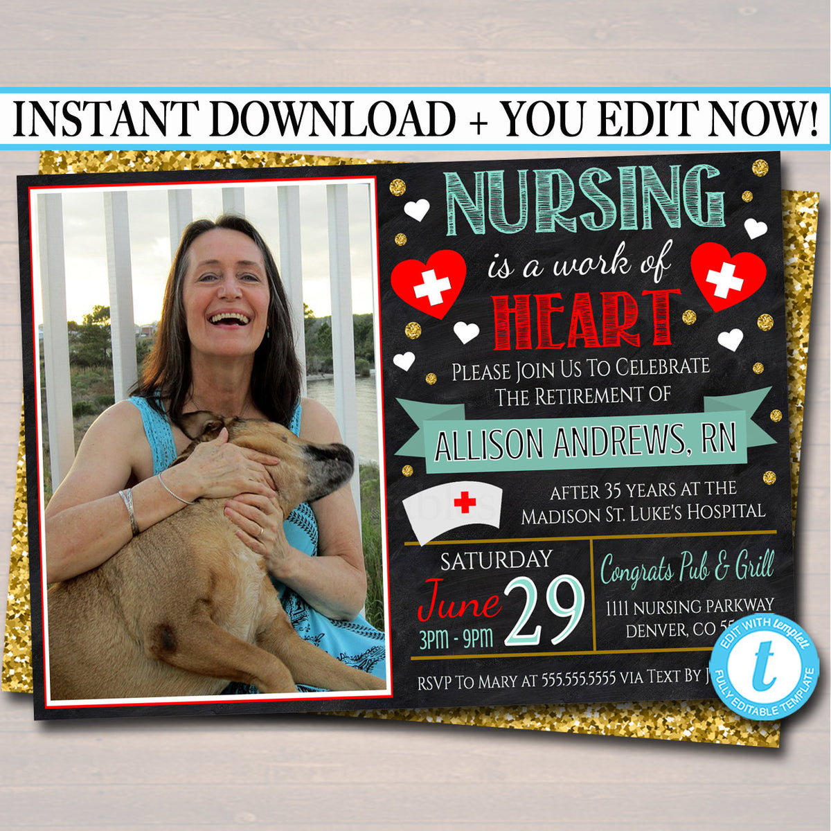 Nurse Retirement Invite | TidyLady Printables