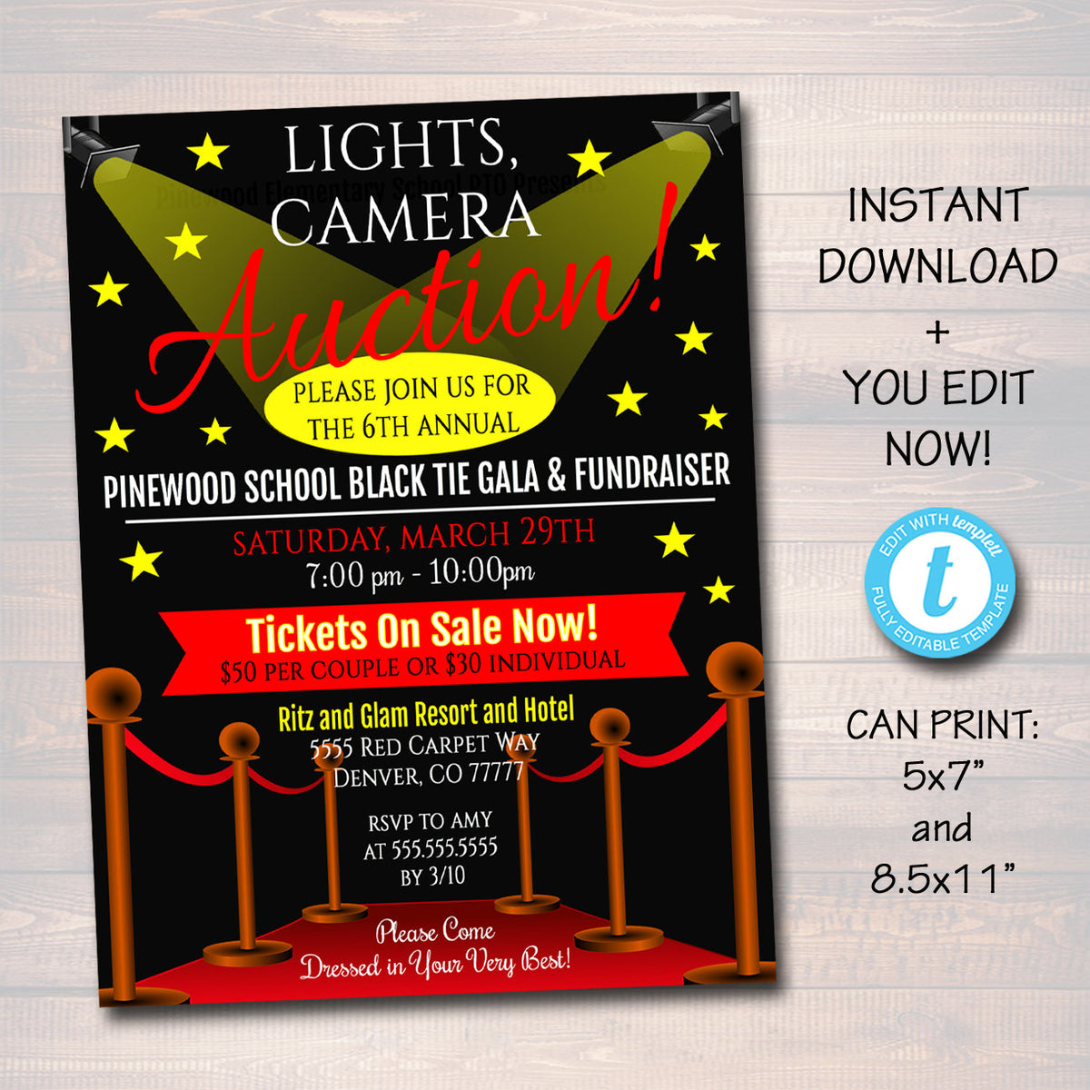 Auction Invitation Flyer | TidyLady Printables
