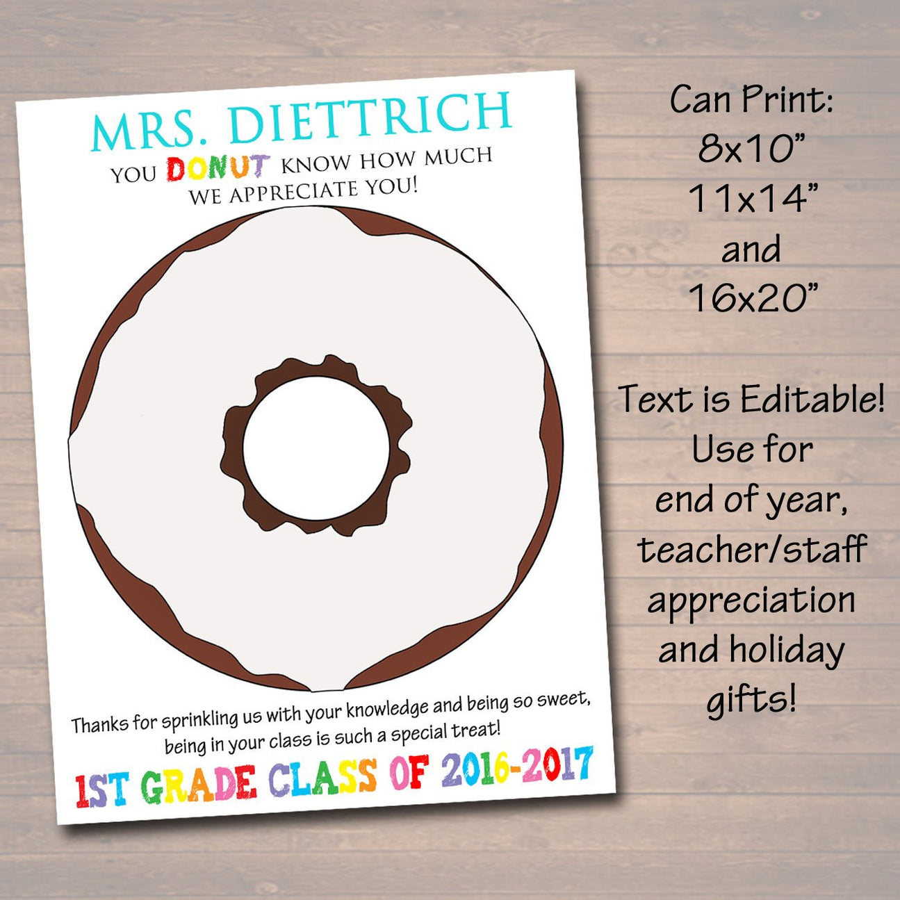 Class Thumbprint Donut Art Printable Teacher Appreciation — TidyLady ...