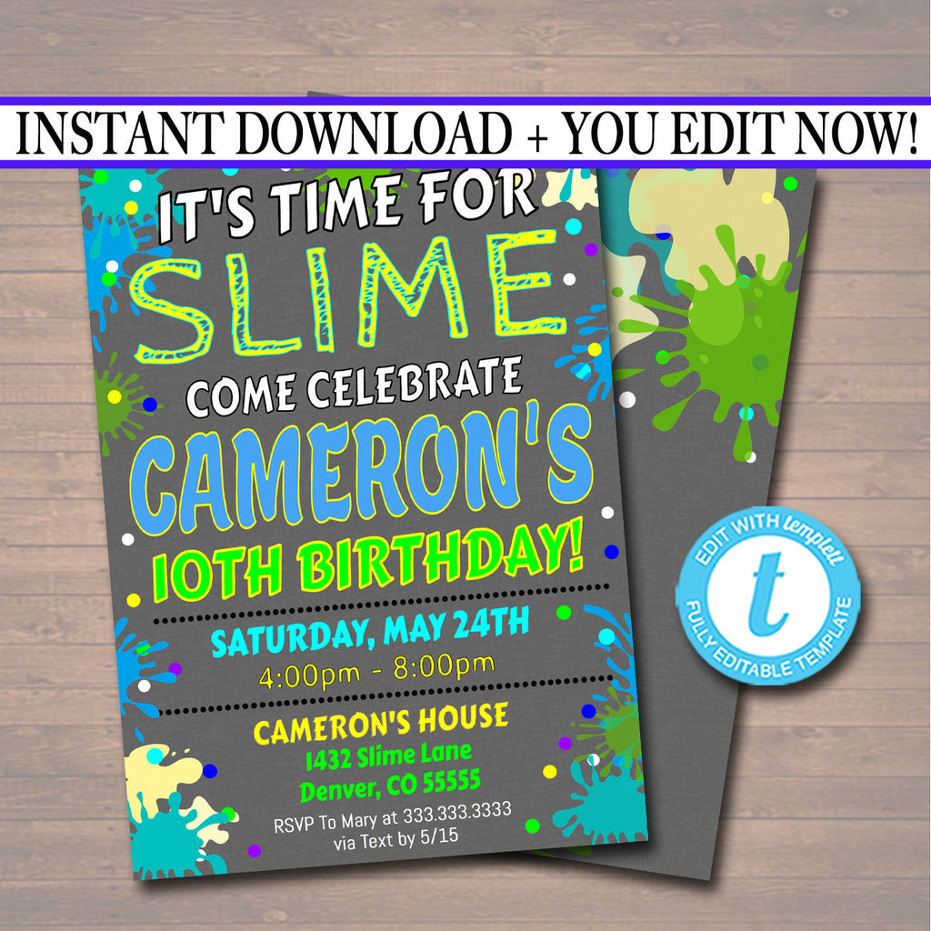 Slime Party Theme | TidyLady Printables