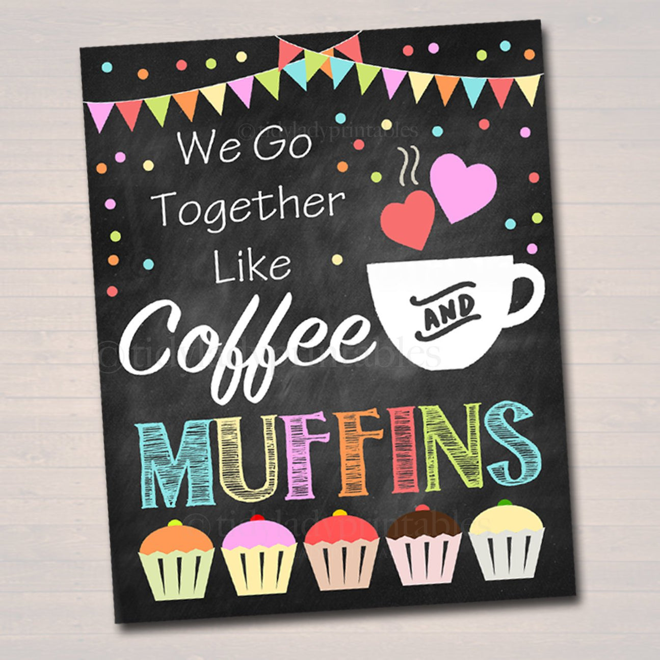 Printable Muffins With Mom Set Sign Decor — TidyLady Printables