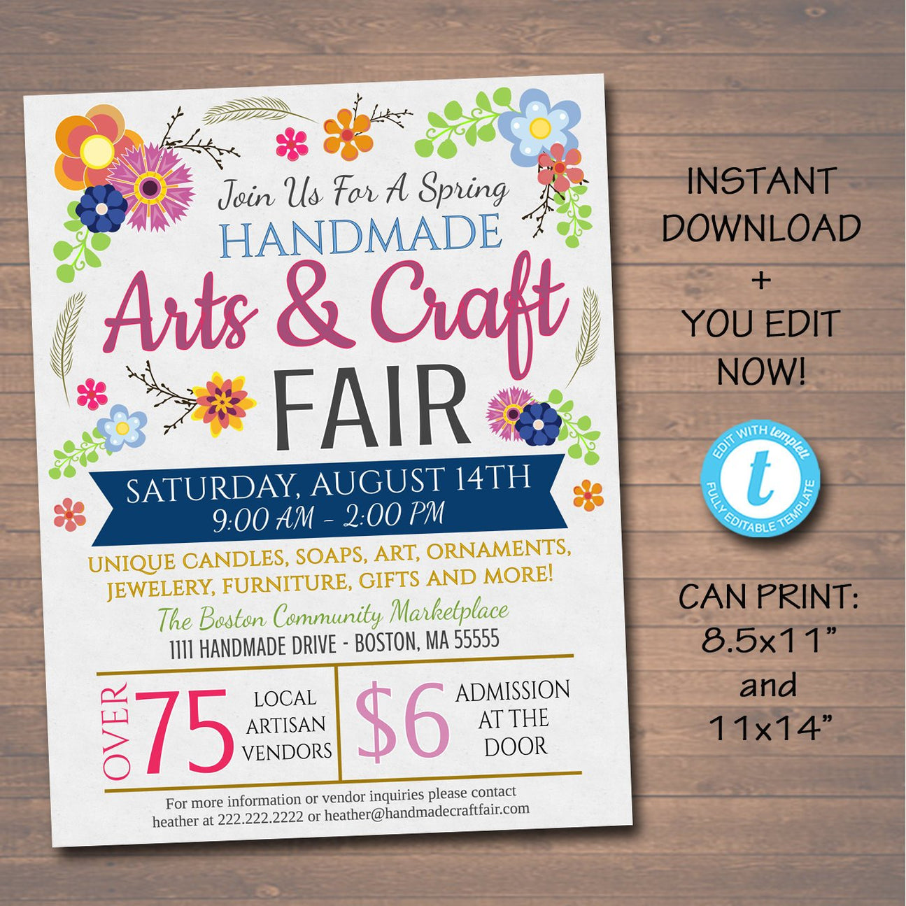 Arts & Craft Fair Event Flyer | TidyLady Printables