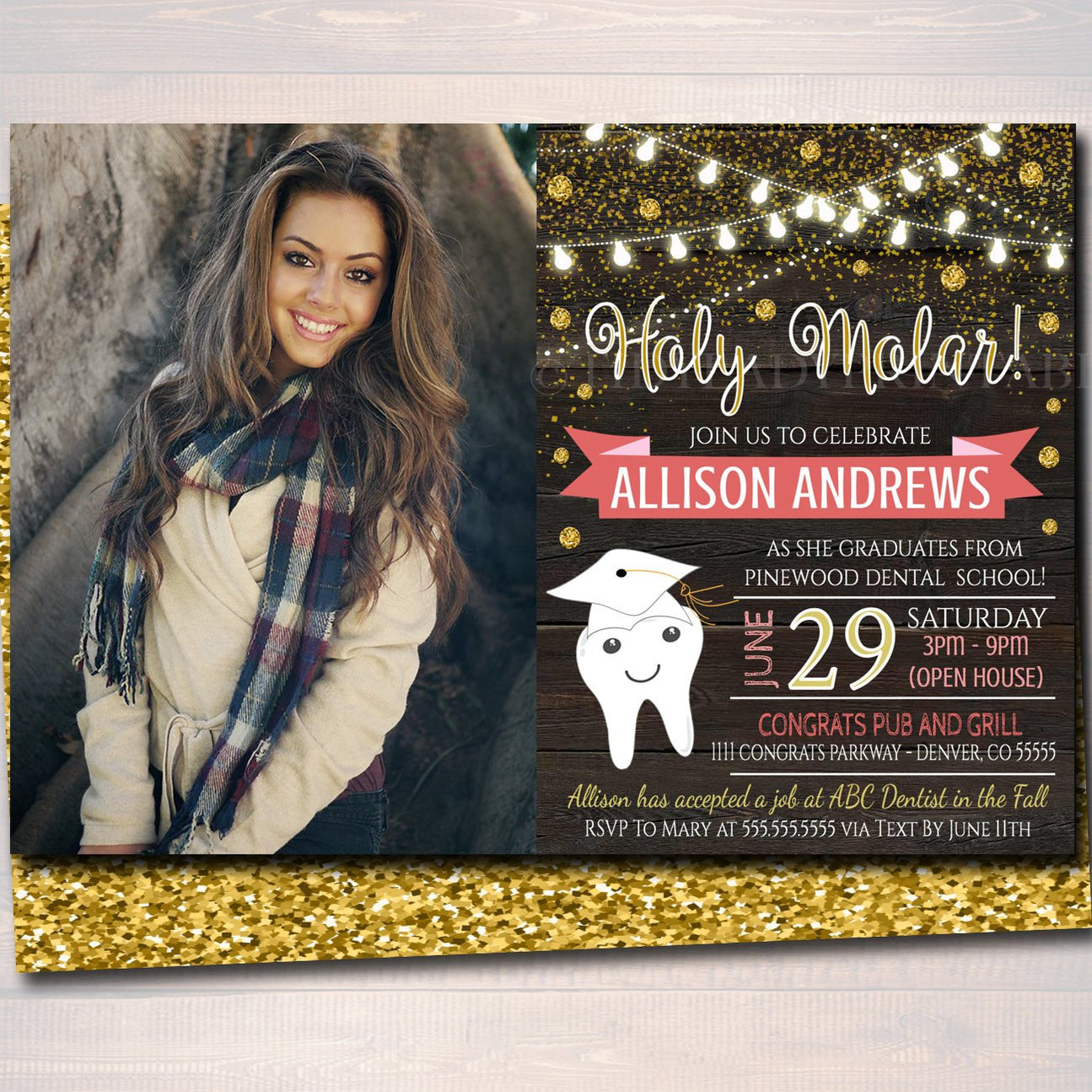 Dental School Graduation Invitation | TidyLady Printables