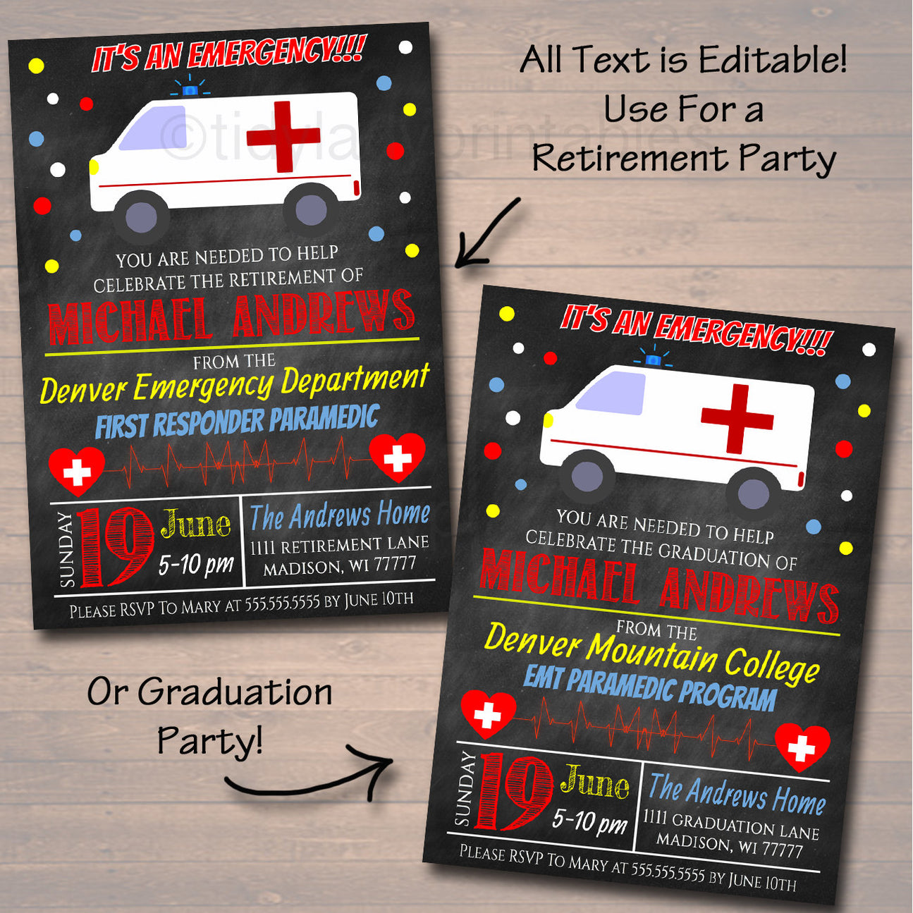 Paramedic Graduation Invite | TidyLady Printables
