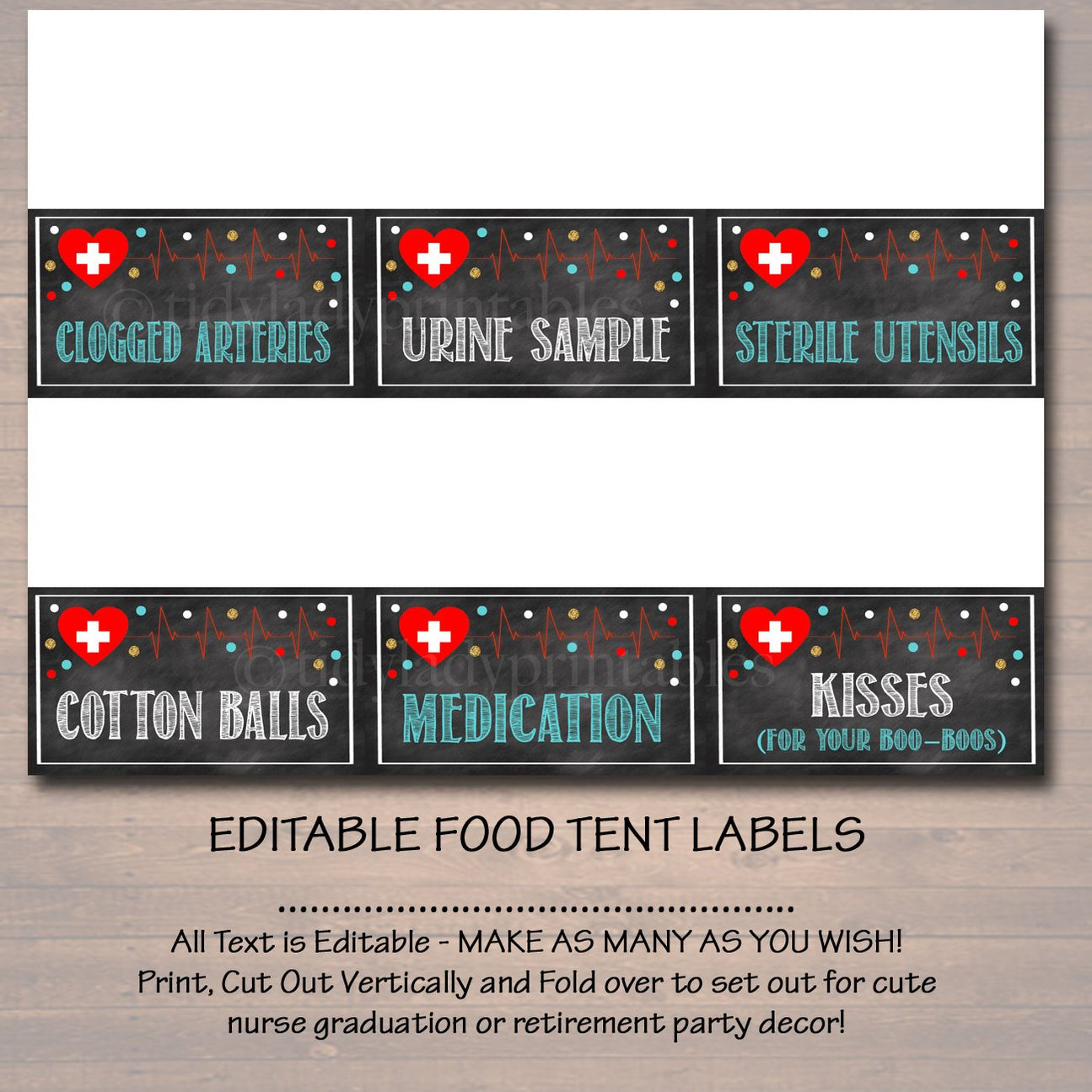 Nurse Party Food Tent Label | TidyLady Printables