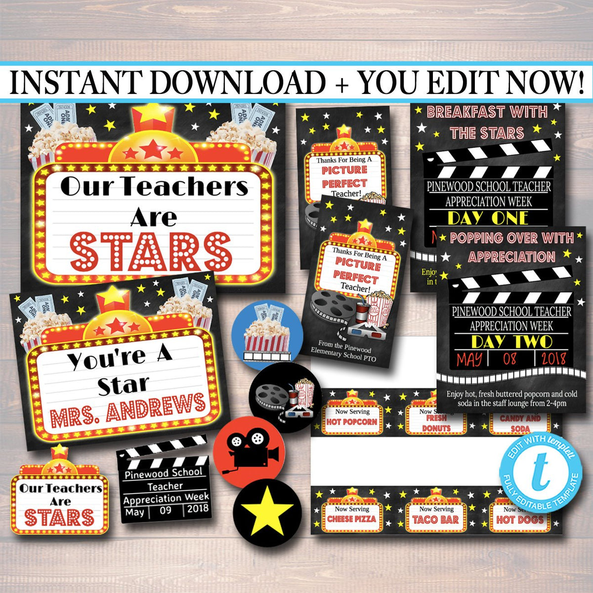 Teacher Appreciation Week Movie Themed Printable Decor — TidyLady ...